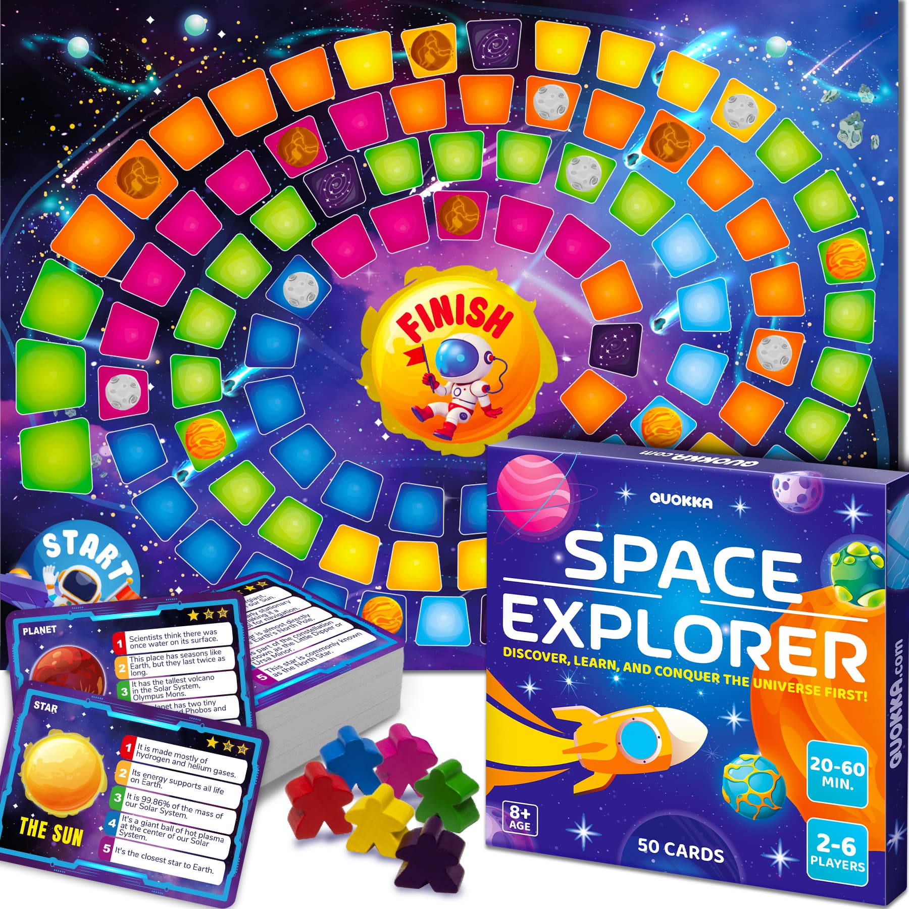 QUOKKA Space Board Game for Kids & Families – Fun Astronomy Trivia Game