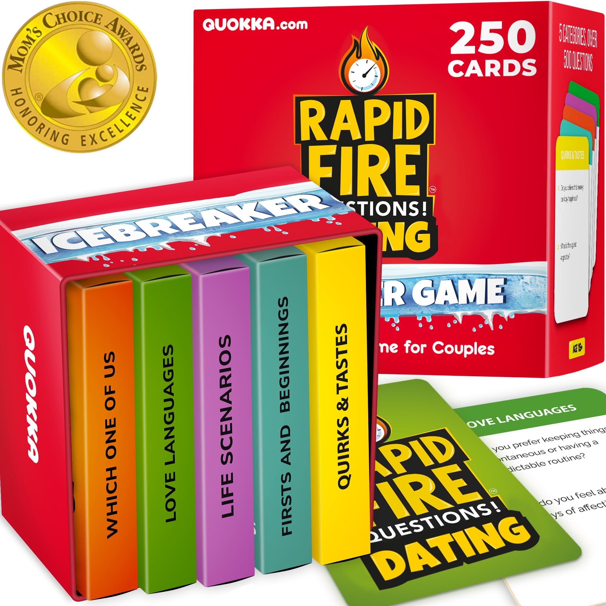 QUOKKA Rapid Fire Conversation Cards Game for Couples I 250 Cards