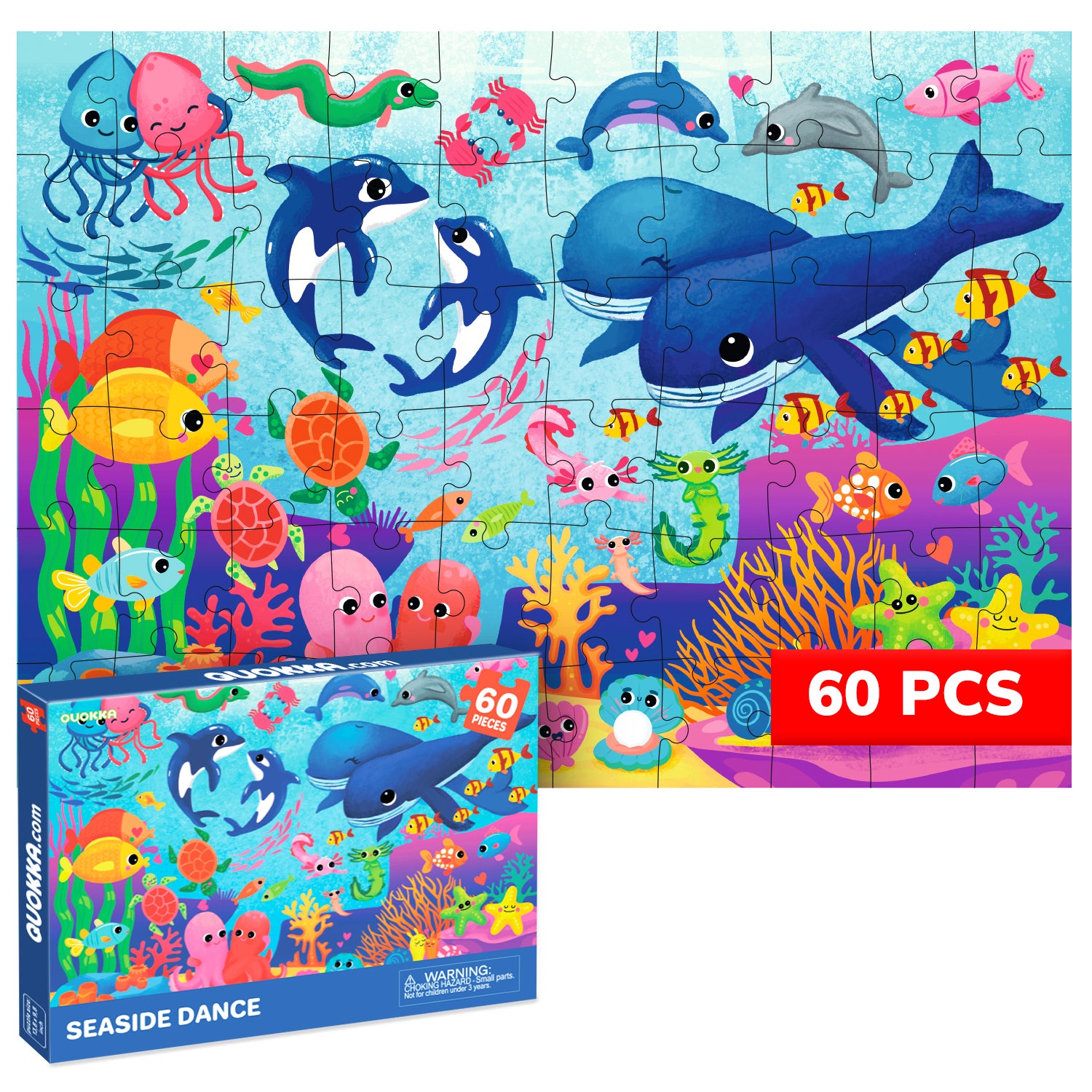 QUOKKA 60 Piece Puzzles Ocean Animals – Quiet Time