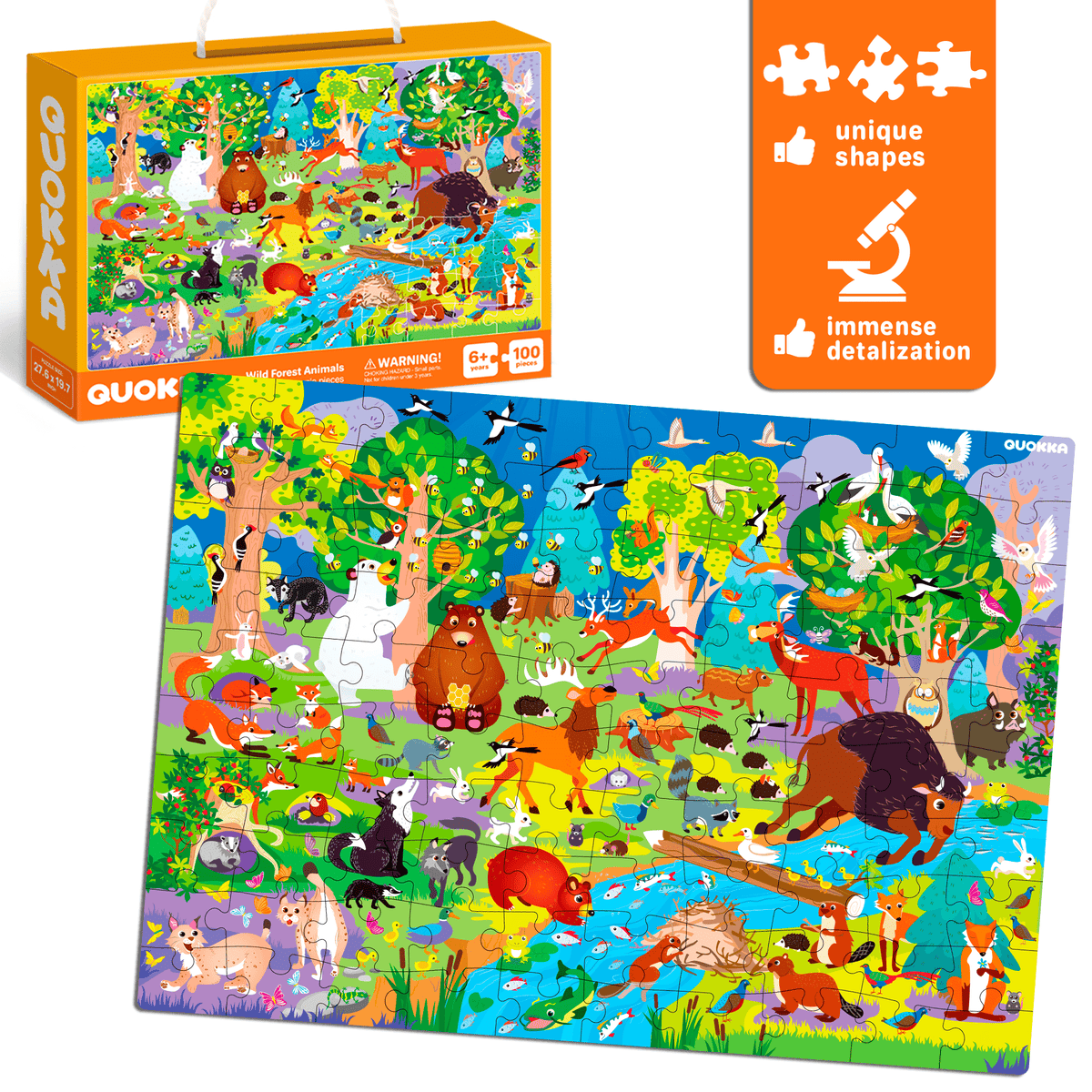 Jigsaw Puzzles Games for Kids 100 Pcs Ocean Animals, Bugs & Insects ...