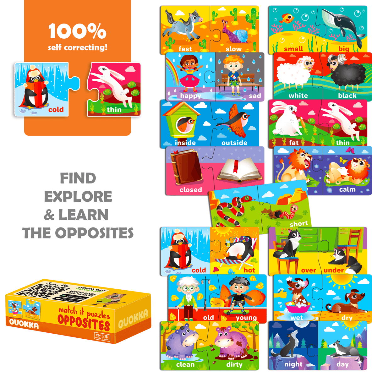 Animals Puzzle for Baby: 2 Piece Matching Puzzles - Quokka