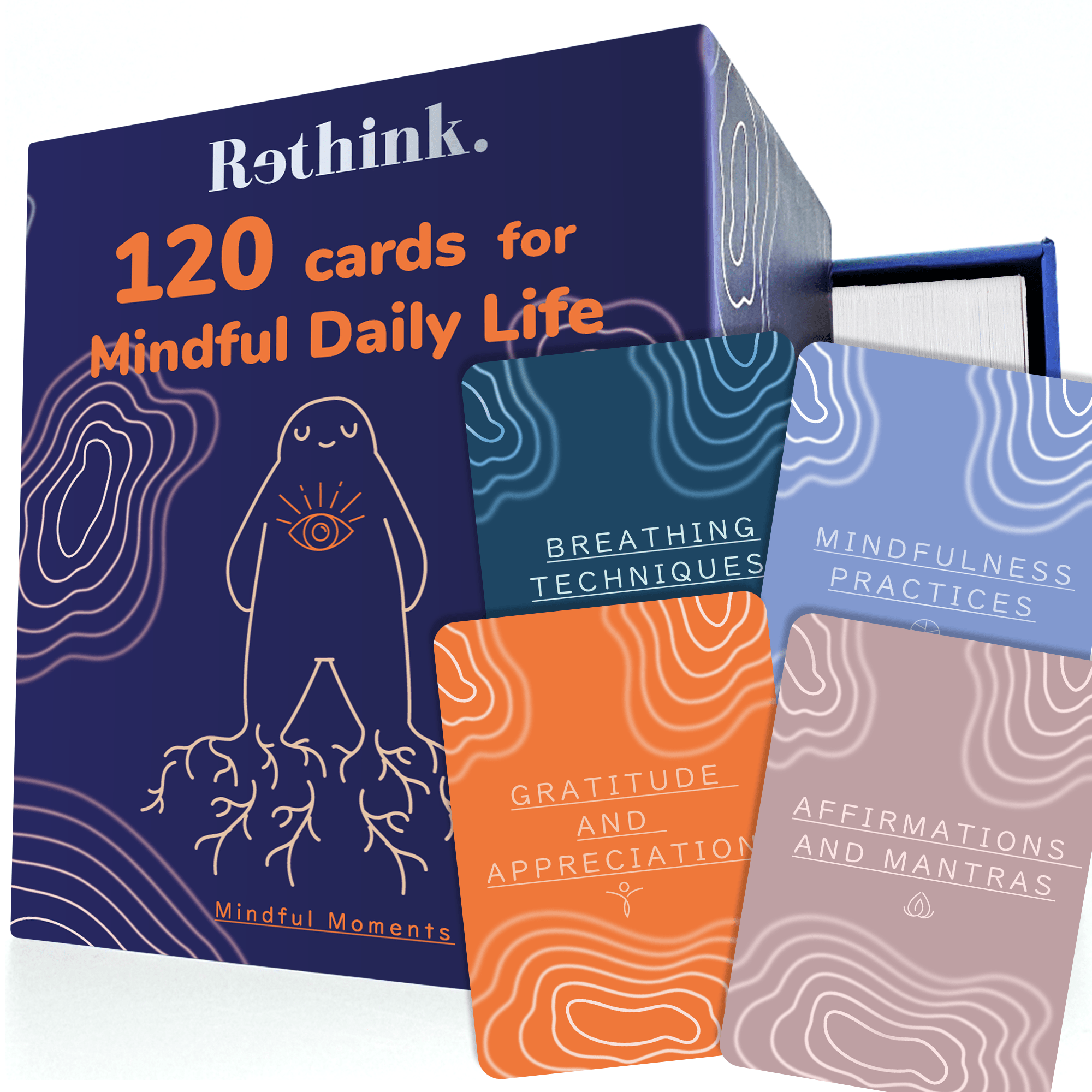 Rethink!: 120 Daily Meditation Cards | Mental Health