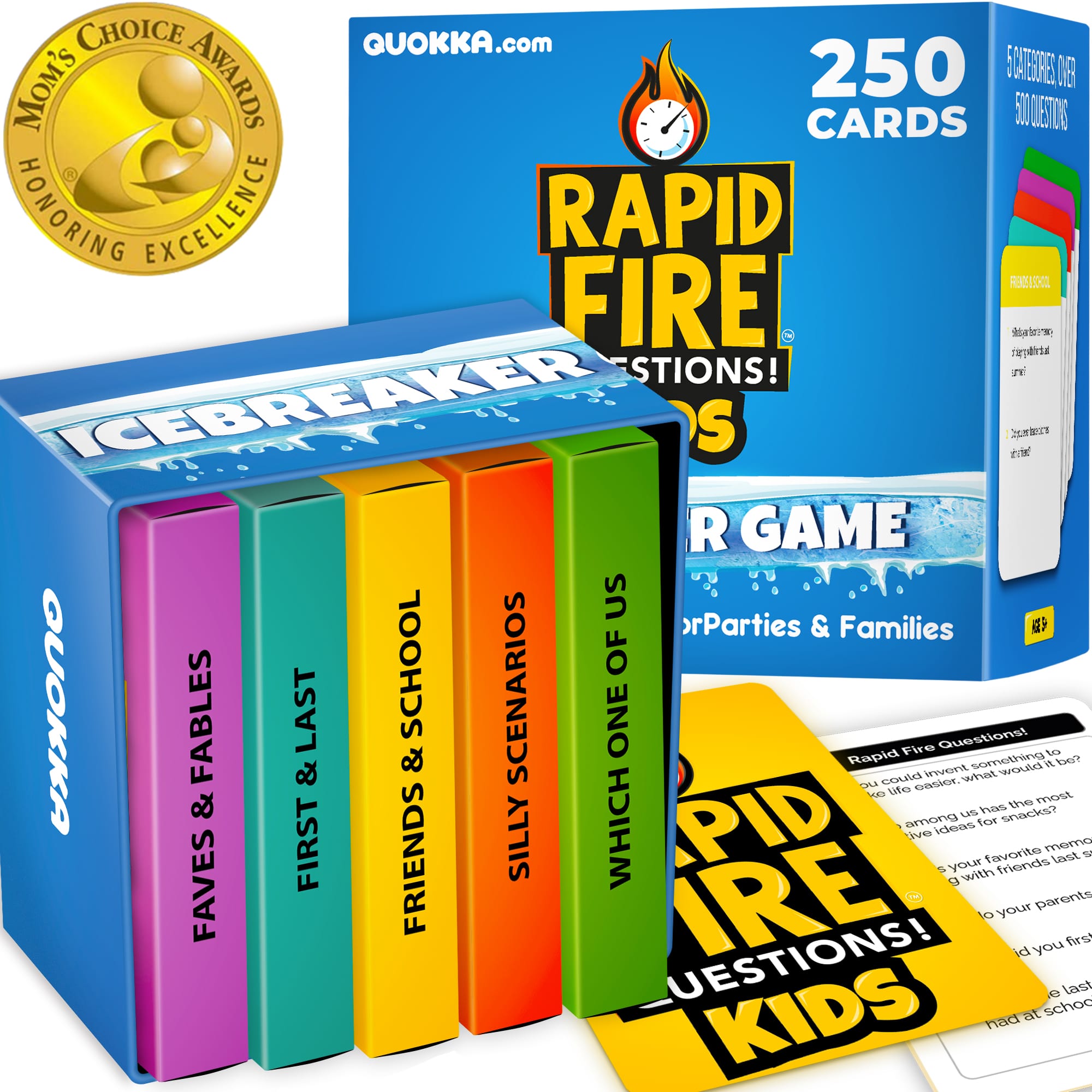 QUOKKA Rapid Fire Premium Conversation Cards for Kids- Icebreaker Game