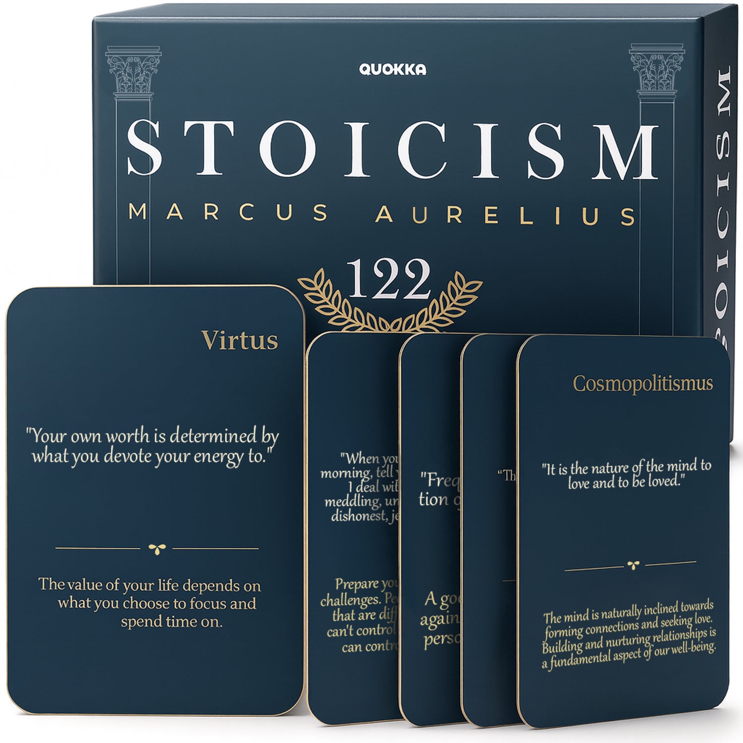 QUOKKA Stoicism Cards Marcus Aurelius - 122 Daily Quotes & Exercises