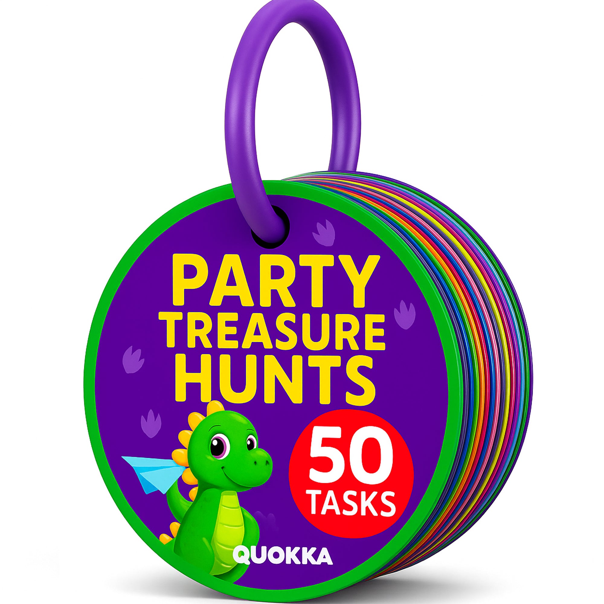 QUOKKA Scavenger Hunt Game for Kids - 50 Activities Cards with Dinos