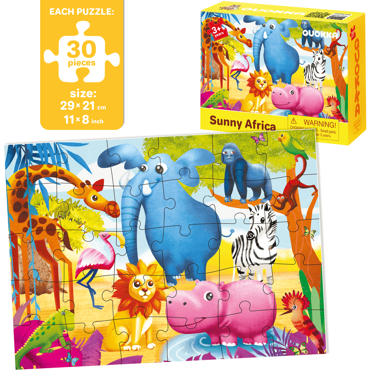 Jigsaw Puzzles for Kids 30 Pcs Farm, Polar, Ocean & Safari Animals - Quokka