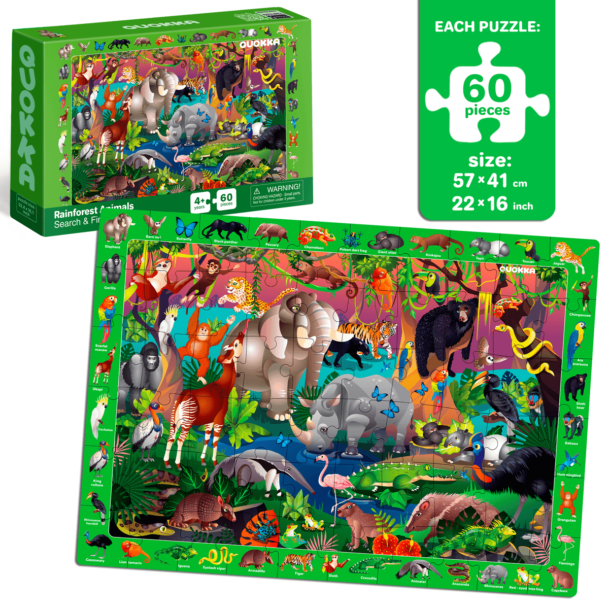 Search and Find Jigsaw Puzzles for Kids 60 Pieces - Quokka