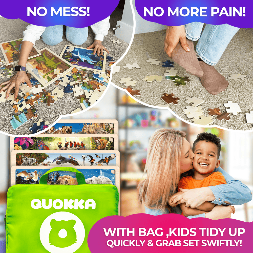 QUOKKA Wooden Realistic Puzzles for Kids | Polar & Tropical Animals