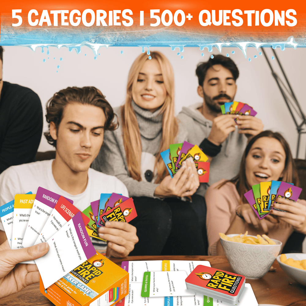 Rapid Fire Premium Family Conversation Cards | 250 Question Cards Game