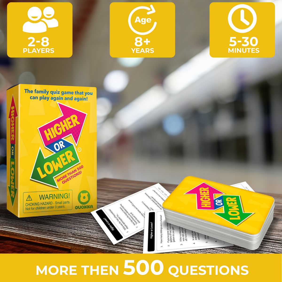 Higher or Lower? Kids & Family Quiz & Trivia Card Game - QUOKKA – Quokka