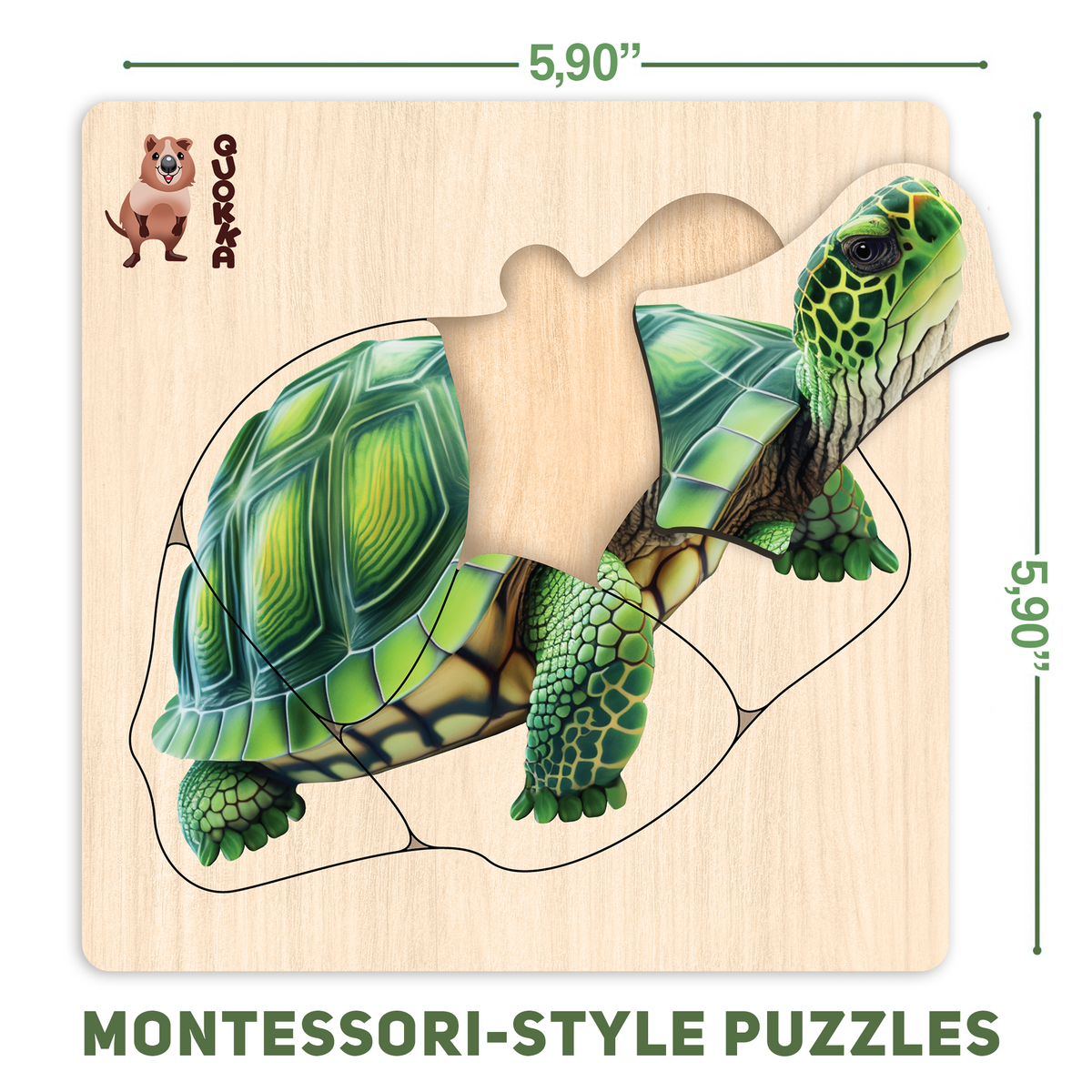 QUOKKA Realistic Wooden Puzzles for Toddlers 1-3 Year Old | 5,9 x5,9 I ...